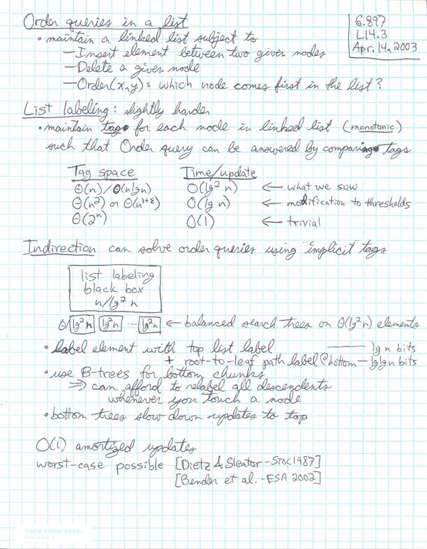Lecture 14 page 3 at 72 DPI -- 6.897, Advanced Data Structures, Prof ...