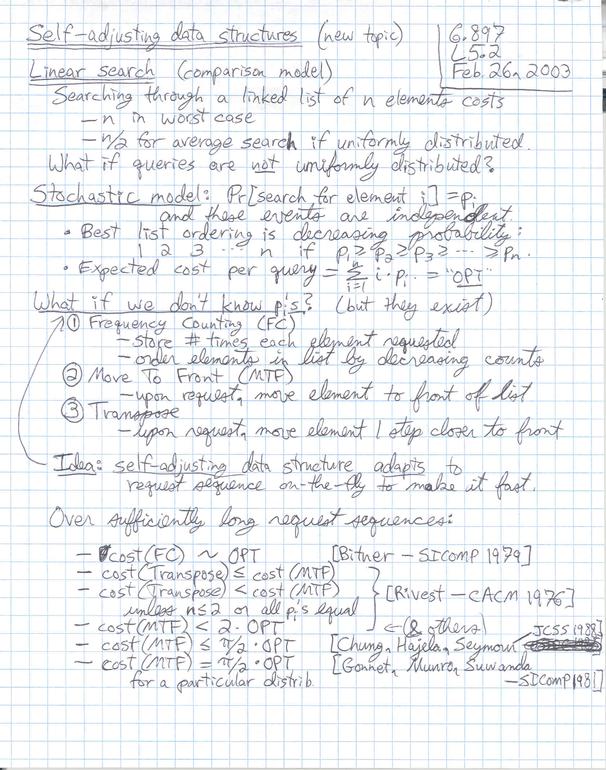 Lecture 5 page 2 at 72 DPI -- 6.897, Advanced Data Structures, Prof ...