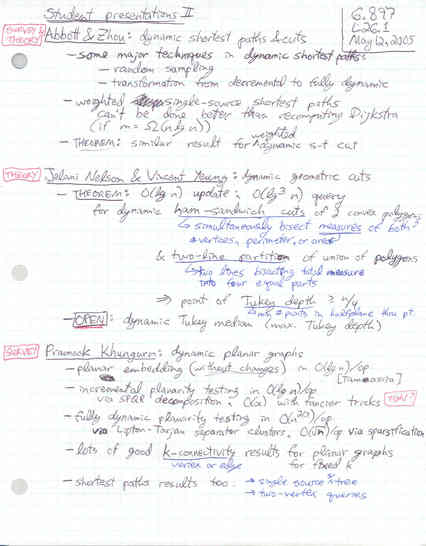 Lecture 26 page 1 at 50 DPI -- 6.897, Advanced Data Structures, Prof ...